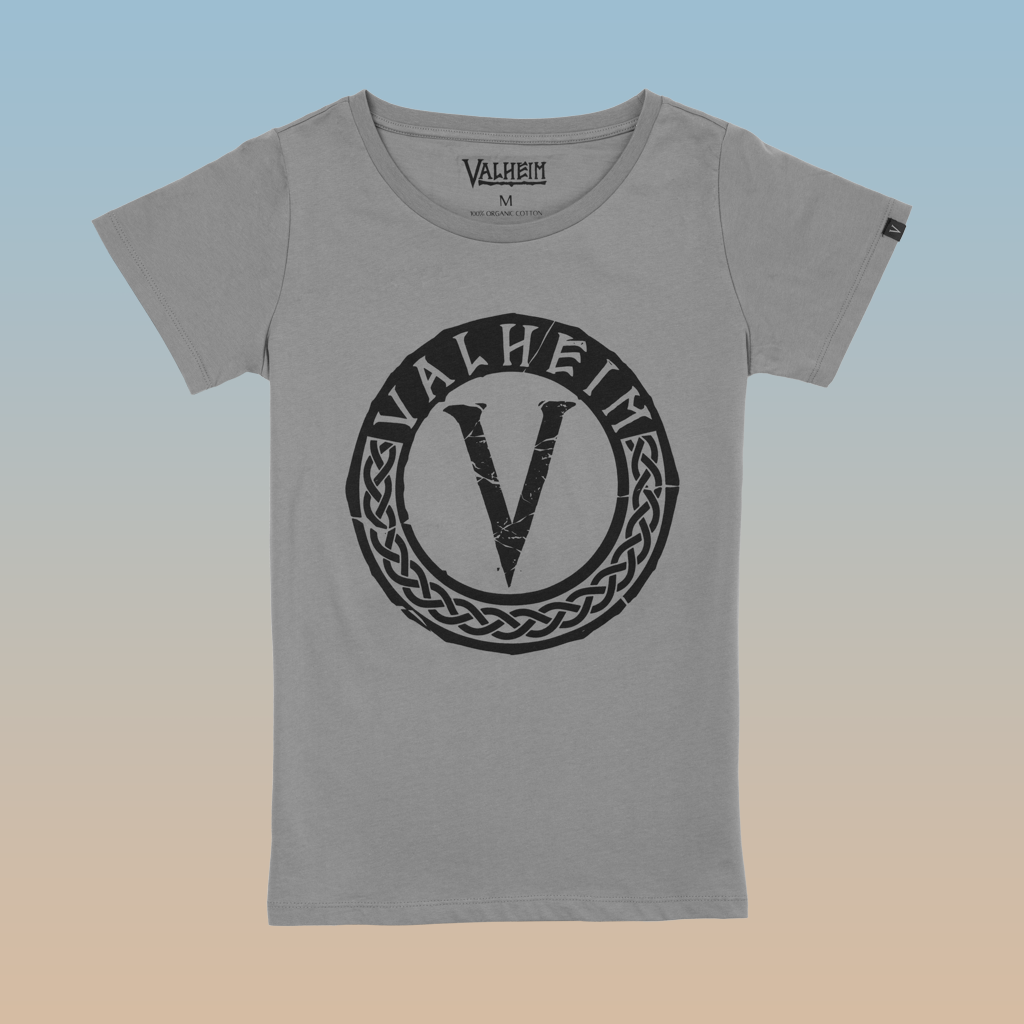 Valheim Emblem, Women's Tee, Grey – Official Valheim Merch Store