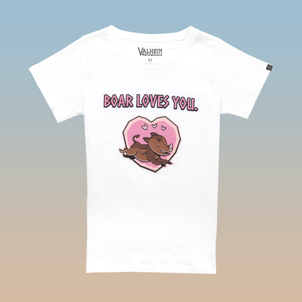 Boar Loves You, Women's Tee, White – Official Valheim Merch Store